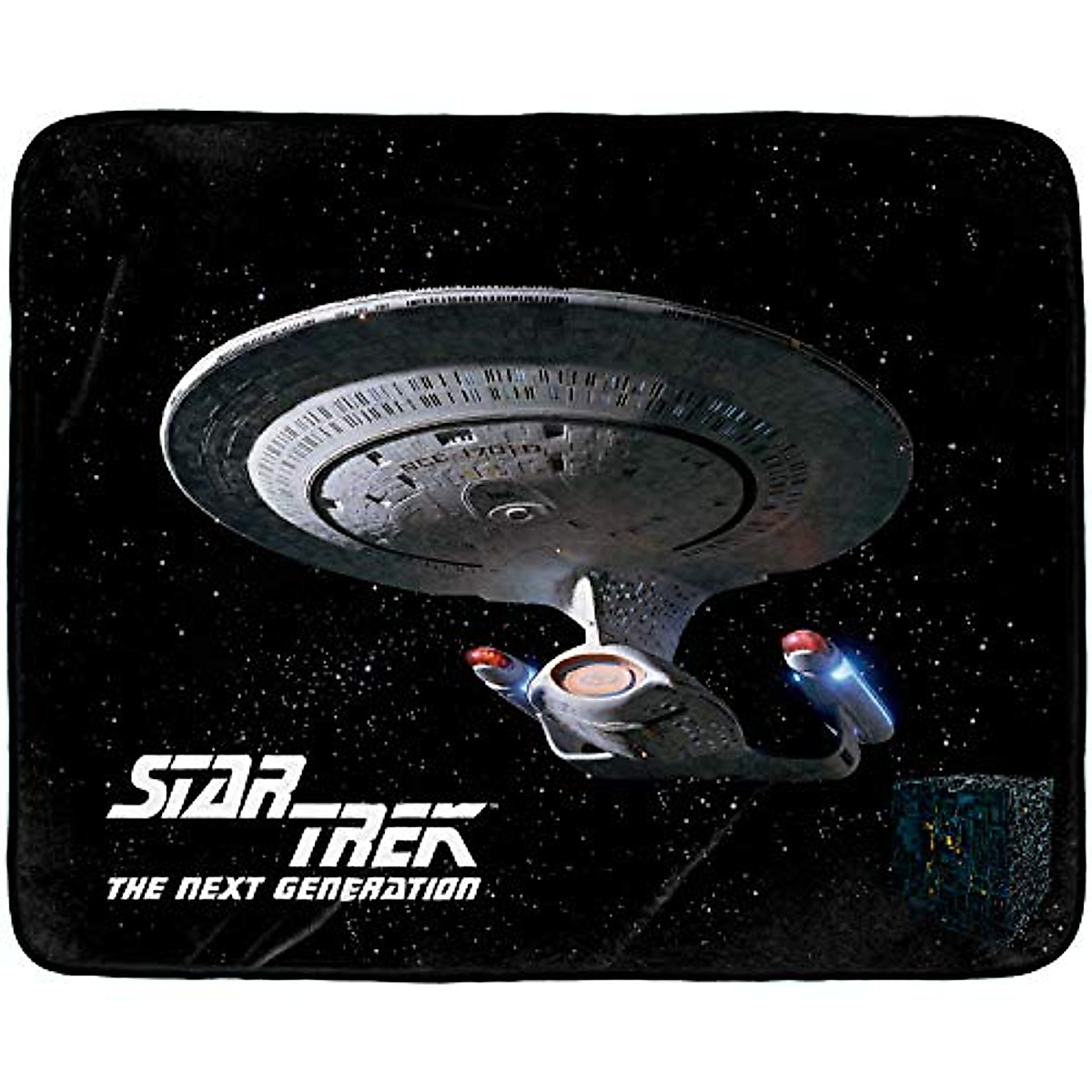 INTIMO Star Trek The Next Generation USS Enterprise NCC-1701-D Starship Fleece Plush Throw Blanket 60" x 48" (152cm x 122cm)