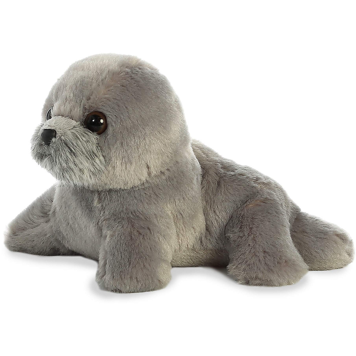 Aurora® Adorable Mini Flopsie™ Harpo Seal Stuffed Animal - Playful Ease - Timeless Companions - Gray 8 Inches