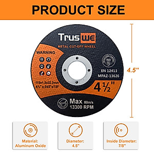 Truswe Cut Off Wheels 4 1/2 Inch - 52 Pack 4.5 Cut Off Wheel Metal and Stainless Steel Cutting Wheel for Angle Grinder