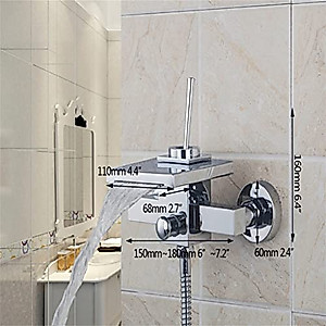 LIRUXUN Polished Chrome with Handshower Single Faucet Handles Chrome Bathtub Basin Mixers Tap Faucet