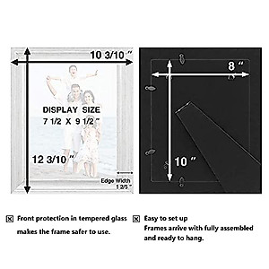 LaVie Home 8x10 Picture Frames (1 Pack, Distressed White) Rustic Photo Frame Set with Tempered Glass for Wall Mount & Table Top Display