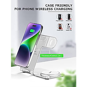 3 in 1 Charging Station for Multiple Devices Apple - Aluminum Alloy Fast Wireless Charger Stand for iPhone 14/13/12/11/Pro/Max/XS/XR/X/8/Plus, for Apple Watch 7/6/5/4/3/2/SE, for AirPods 3/2/Pro