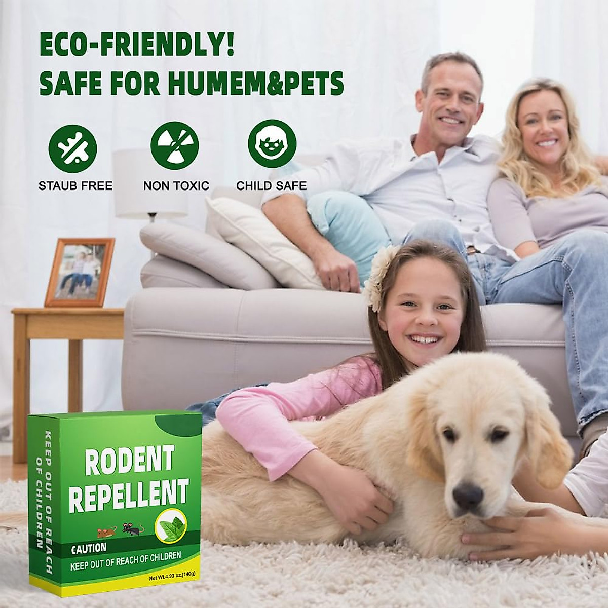 NJKPUYT Rodent Repellent for Car Engines, Under Hood Rodent Repellent, Rat Repellent for Car,Peppermint Oil to Repel Mice and Rats, Mouse Repellents Outdoor, Keeps Mice Away, Rat Deterrent Indoor-2P