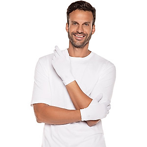 Coolibar UPF 50+ Unisex Sawyer UV Sun Gloves - Sun Protective (Medium- White)