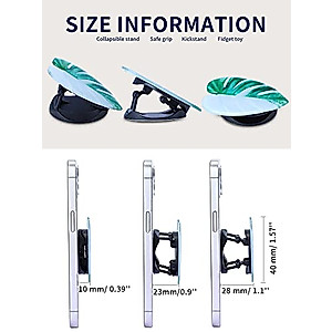 8 Pcs Leaves Phone Holder Green Plant Cell Phone Grip Holder Monstera Philodendron Anthurium Phone Sockets Cute Phone Finger Collapsible Expanding Kickstand Holder for Smartphone and Tablets