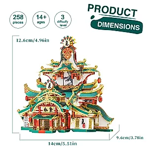 Piececool 3D Puzzles for Adults,Chinese Traditional Building Model Kits to Build for Teenagers Difficult 3D Metal Puzzle Educational Toys Gift Home Decor (White&Green)