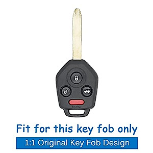 waymei Silicone Key Fob Cover Remote Keyless Case Protector Compatible with 2008-2019 Subaru Crosstrek Forester Impreza Legacy Outback Tribeca WRX STI XV Crosstrek (4 Buttons Black & Pink)