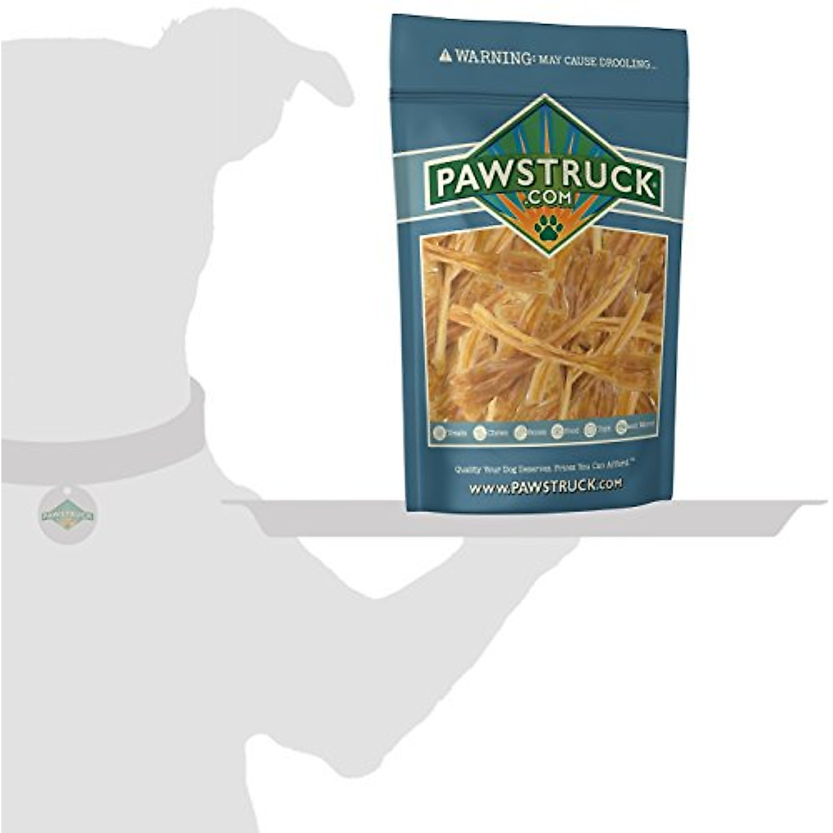 Pawstruck "7-9" Beef Tendon Chews for Dog (10 Sticks) Pet Food, Natural Beef Strap Odorless Treats, Cleans Teeth, Free-Range, Grass-Fed Beef, Free of Artificial Ingredients and Flavors, 1 Pound