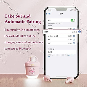 Kids Earbuds for Small Ear Canals Pink Kids Wireless Earbuds for Kids Ear Buds Cute Milk Tea Cups Bluetooth in-Ear Headphones Earphones for kids with Microphones for iPhone, Android, iPad ,Galaxy
