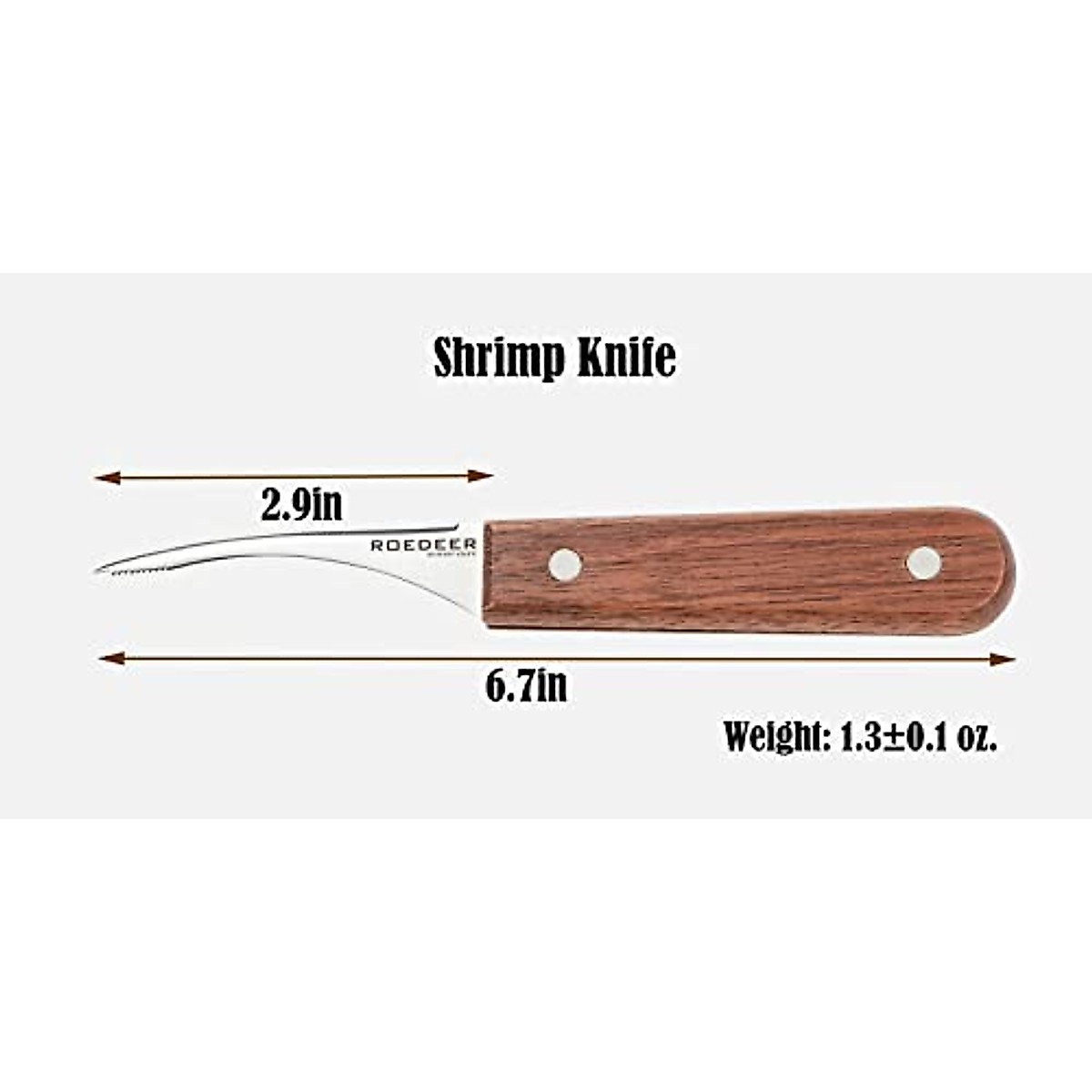 ROEDEER Shrimp Deveiner Knife,Sharp Stainless Steel Blade and Wooden Handle,Shrimp Deveining Tool,Butterfly Shrimp,Essential Tool for Home Kitchen (shrimp knife - I)