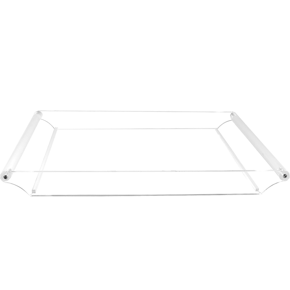 Clear Serving Tray-16" x12" Large Acrylic Tray for Coffee Breakfast Tea Food Butler-Decorative Display Tray,Countertop Decorative Tray,Vanity Tray with Handles by Cq acrylic