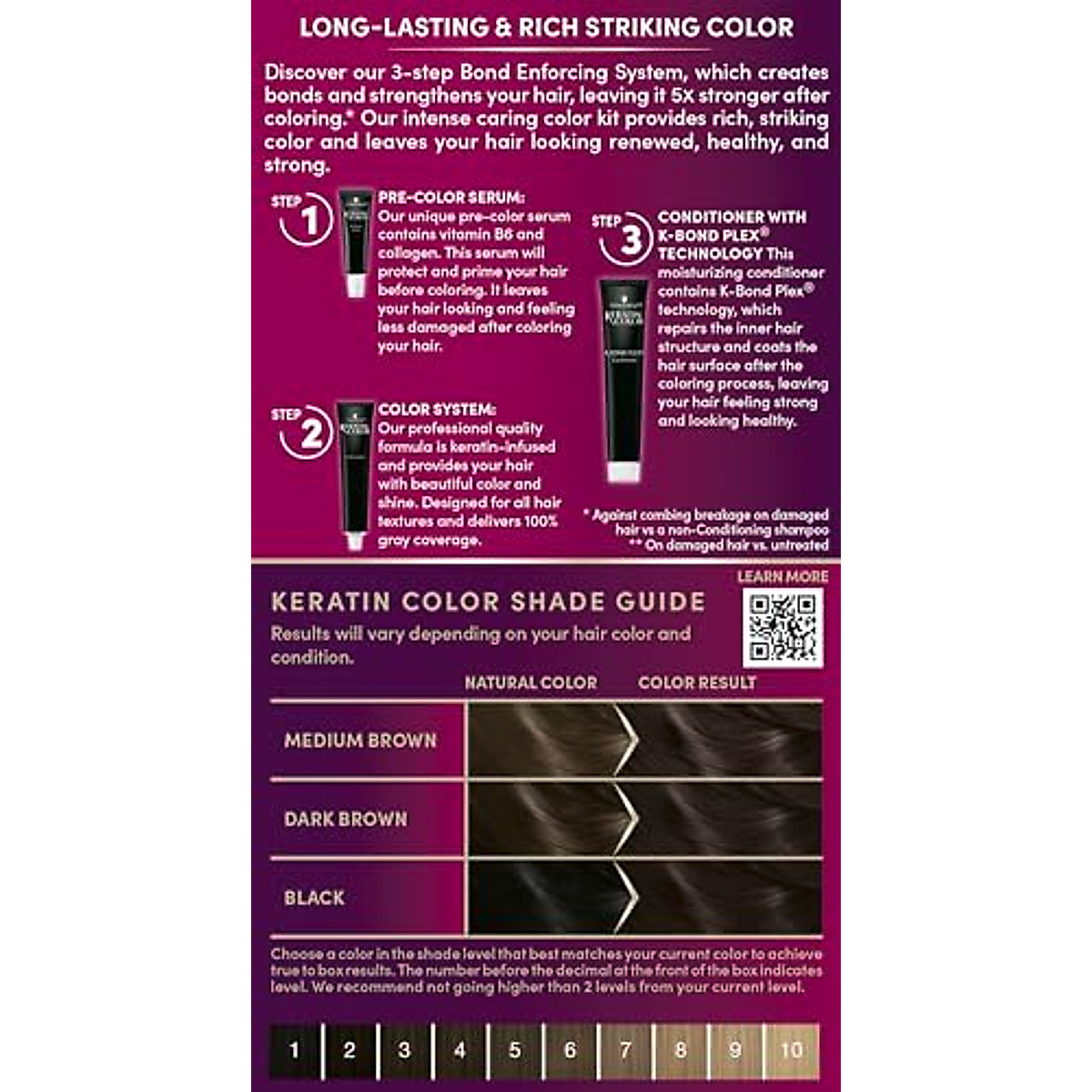 Schwarzkopf Keratin Color Permanent Hair Color Cream, 4.1 Dark Ash Brown, 4.1 Dark Ash Brown, 12 count