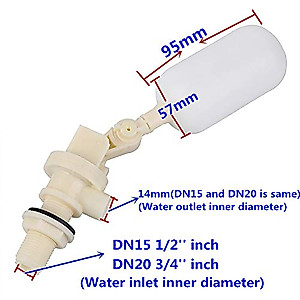 PIVBY 1/2" Float Ball Valve Shut Off for Stainless Steel Automatic Waterer Bowl Horse Cattle Goat Sheep Pig Dog Water Trough Farm Supplies Livestocktool 2 Pack