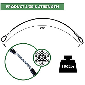 Trash Can Lid Lock,Trash Can Lock for Litter Prevention,Durable Nylon Coated Wire Rope&Stainless Steel Trash Lock, Keep Environment Clean ,Universal Fit(4Pack)