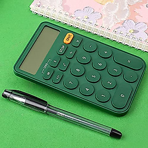 VEWINGL Standard Calculator 12 Digit,with Timers and Alarm Clock,Calculator with Large LCD Display for Office,School,Home & Business Use,Automatic Sleep,with Battery(Green)