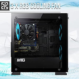MTG Aurora 8T Gaming Tower PC- Intel Core i5 8th Gen, AMD RX 580 GDDR5 8GB 256bits Graphic, 32GB Ram, 2TB Nvme, MTG 4 in 1 Gaming Kit, Webcam, Win 11 Home