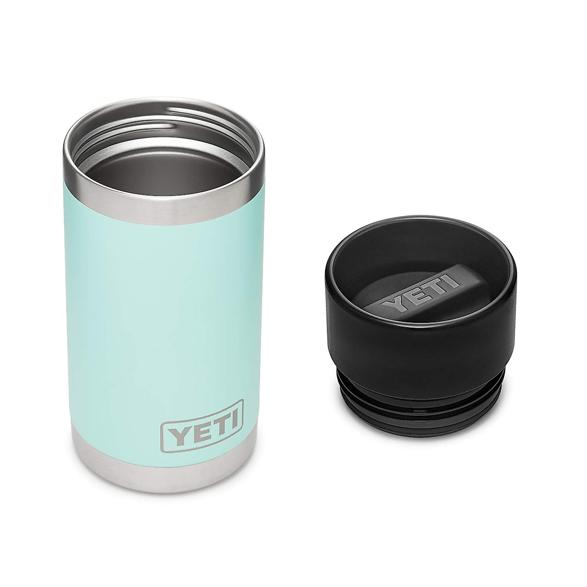 YETI Rambler 12 oz Bottle, Stainless Steel, Vacuum Insulated, with Hot Shot Cap, Seafoam