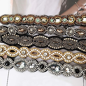 INSPIRELLE 5 Count Beaded Elastic Headband, Fashionable Handmade Beading Hairbands for Lady Women Girls