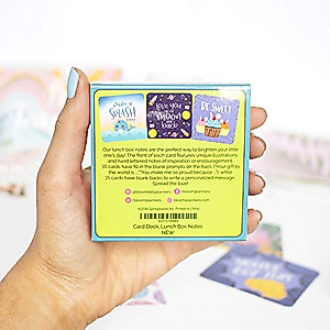 bloom daily planners Lunch Box Note Card Deck - Cute Sentimental Quote Cards for Kids - Set of Thirty 3" x 3" Cards - Assorted Designs