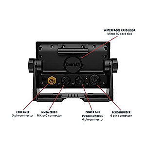 Simrad NSX 3009 - Chartplotter Fish Finder with Active Imaging 3-in-1 Transducer and C-MAP Discover X Charts, Black
