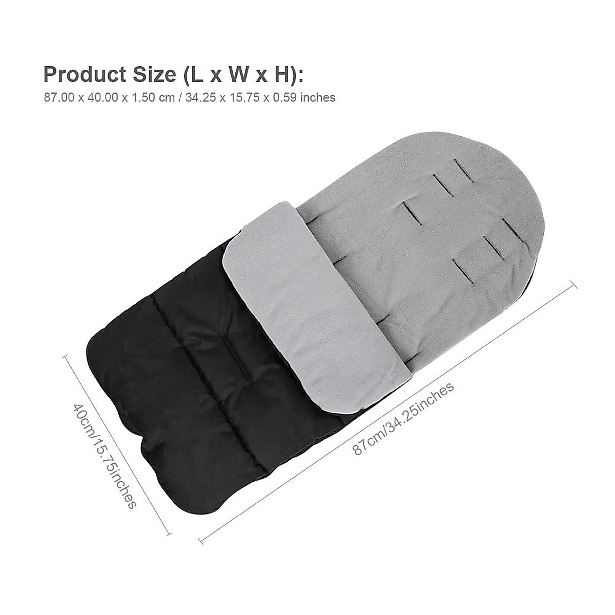 Kidsidol Baby Sleeping Bag Universal Bunting Bag Stroller Footmuff Cover 3-in-1 Baby Stroller Blanket Waterproof Windproof Stroller Annex Mat Keep Warm and Detachable (Grey)