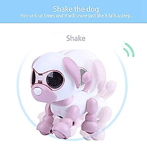 Robot Dog Toy, Electronic Robot Dog Pet Toy Smart Kids Interactive Walking Sound Puppy with LED Light Educational Toy Gift for Kids Children(Pink)