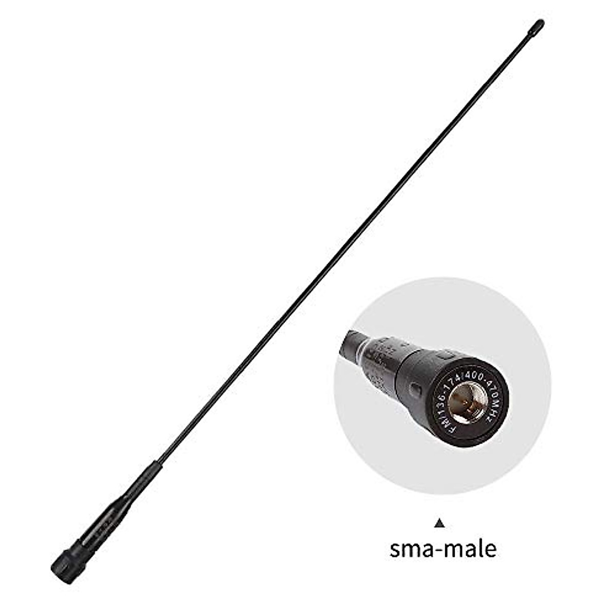 Radioddity RD-332 14.96in SMA-Male High Gain Antenna for Radioddity GM-30 GD-77 GD-77S VHF/UHF 136-174/400-470MHz Dual Band Handheld Radio
