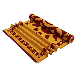 Arus Jacquard Woven Turkish Terry Cotton Beach Towel, Sun, Gold, 36x64