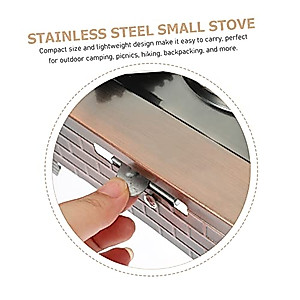 Unomor 3pcs hot pot stove barbecue stove titanium stove small burning stoves portable camping stove canned heat tea stove teapot warmer Stainless steel multifunctional furnace household