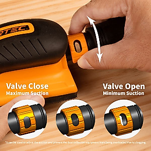 POWERTEC 71743 Dust Collection Hose Attachment and Hand Sander Block Kit w/Ultra Flex Vacuum Adapters, Assorted Grit Oxide Sander Pads