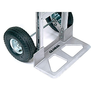 Global Industrial Aluminum 2-in-1 Convertible Hand Truck with Pneumatic Wheels - Senior