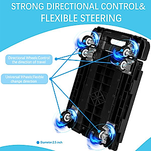 Portable Folding Hand Truck - Fully Folded Compact Push Cart, 800lbs Capacity Heavy Duty Dolly Practical Handling Tools for Household Industrial, Noise Reduction Office Moving Truck