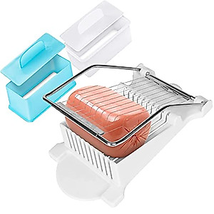 Spam Musubi Mold, Spam Slicer Musubi Maker Kit Onigiri Musubi Mold, Egg Cutter for Boiled Eggs, Cheese Strawberry Apple Luncheon Meat Hot Dog Slicer