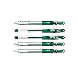 uni Gel Ballpoint Pen Ball Signo Extra Fine 0.38mm, Green Black 5pcs