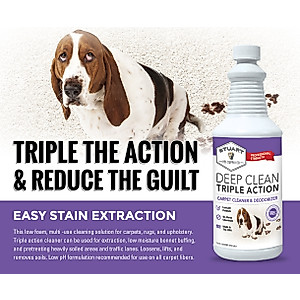 Stuart Pet Supply Co. Professional Strength Deep Clean (Gal.) 3X Carpet Cleaner Solution & Deodorizer, Concentrated Encapsulating Carpet Shampoo, Pet Odor & Dirty Carpet Cleaning Solution 128 fl oz.