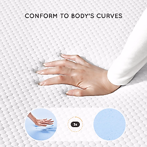 Z-HOM Queen Size 3 Inch Gel Memory Foam Mattress Topper with Zippered Cotton Cover, Cooling & Breathable, CertiPUR-US Certified