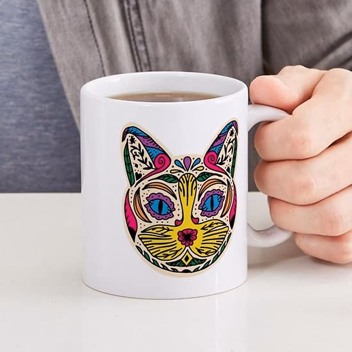 CafePress Multicolored Cat Ceramic Coffee Mug, Tea Cup 11 oz