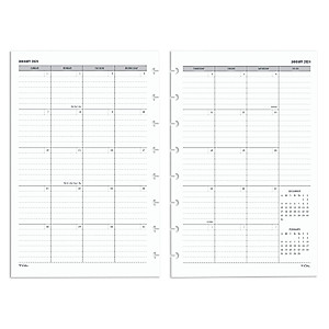 2024 TUL® Discbound Monthly Planner Refill Pages with 12 Tab Dividers, Junior Size, Gray, January to December