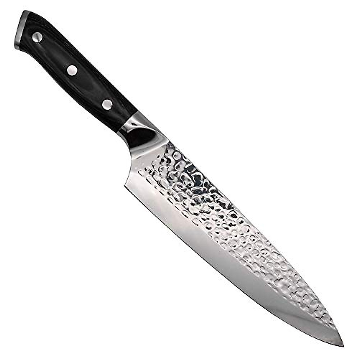 Yengisar Kitchen Knife – Chef Knife 8 Inches Cooking Knife Forged in Fire German High Carbon Stainless Steel Knife – Full Tang Hammered Finish Chopping Knife with Ergonomic Handle…