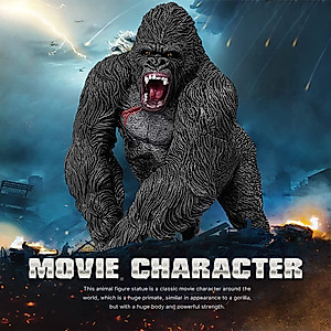 Minaso Action Figure, 5.5" Animal Movie Series Toys, Realistic Figure Statue Toy with Detachable Base for Decoration Collection Gift Black