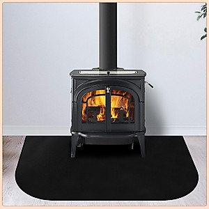 Fireplace Mat, Hearth Rug Fireproof, Fireplace Floor Mat, Fireproof Rug for Fireplaces and Woodstoves,Fire Resistant Fireplace Rug, D Shaped, Size 36" x24"