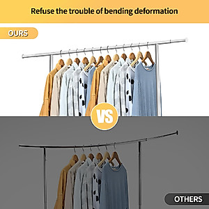 Rengue Clothing Rack Rolling Clothes Racks for Hanging Clothes, Heavy Duty Garment Rack Holds 450LBS, Portable Collapsible Clothes Racks with Wheels for Closet Bedroom Laundry Room