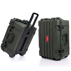 Regetek 27 Inch Waterproof Hard Case with Wheels,Customizable Foam,Rolling Hard Case for cameras,lenses, Camcorder,Drone,Instrument,equipment, tool, IP67,Shockproof,Gear Roller Case 27"x 20"x 13"