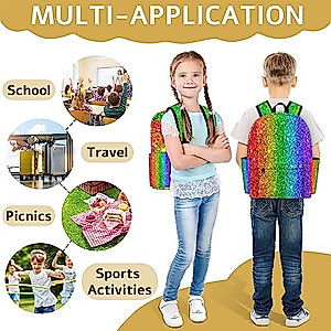 Bardic Backpack for Kids Kindergarten Boys Girls Backpack Metal Double Zipper Lightweight School Bookbag Travel Backpack - Rainbow Glitter Star