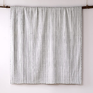 Levtex Home Bondi Stripe Grey King Cotton Quilt Set, Grey and White, Stripe