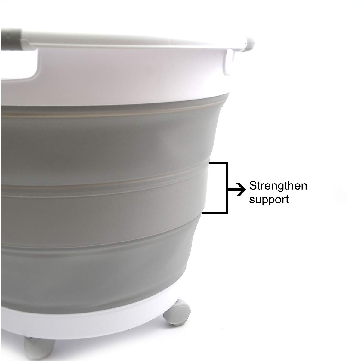 SAMMART 66L Collapsible Laundry Basket with Wheels - Foldable Pop Up Storage Container/Organizer with Wheels - Portable Washing Tub - Space Saving Hamper/Basket with Wheels (1, Grey)