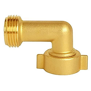 ANPTGHT 90 Degree Hose Elbow RV Water Hose Connectors and Fittings Solid Brass Garden Hose Accessories Heavy Duty Hose Pipe Adpater with washer
