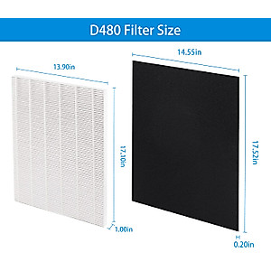 Replacement Filter for Winix D480, D480 Replacement Filter D4, 1 Pack D480 Filter D4+3 Pack Activated Carbon Filters, Part Number 1712-0100-00