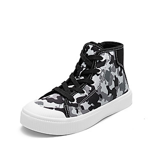 DREAM PAIRS Kids Sneakers Little Boys Girls High Top Canvas Shoes LilLegends CourtStar Casual Walking Shoes,Size 2 Little Kid,Black CAMO,SDFS2326K
