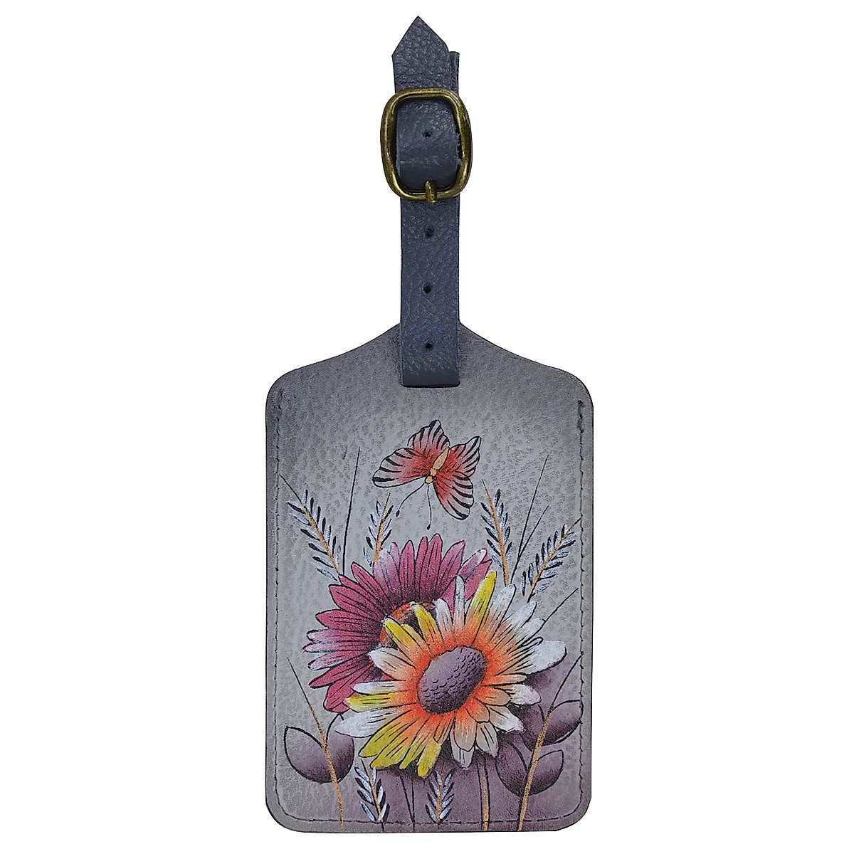 Anna by Anuschka Women's Geniune Leather Hand Painted Luggage Tag - Wild Meadow